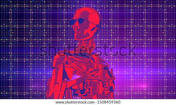 Robot Artificial Intelligence New Retro Wave Stock Illustration ...