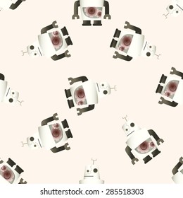 Robot Cartoon Seamless Pattern Background Stock Illustration 285518303 ...