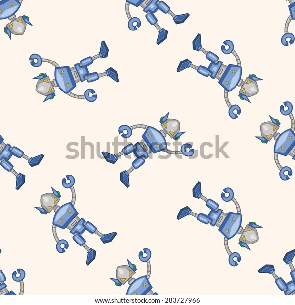 Robot Cartoon Seamless Pattern Background Stock Illustration 283727966