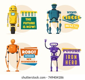 Robot Character Technology Future Cartoon Illustration 스톡 일러스트 ...