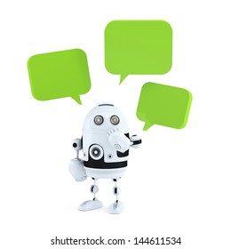 Robot Chat Bubbles Isolated On White Stock Illustration 144611534