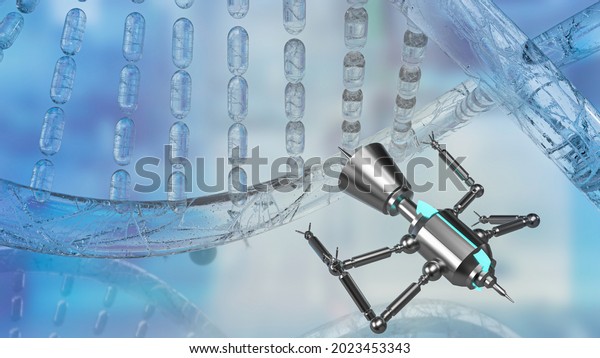Robot Dan Nanorobotics Concept 3d Rendering Stock Illustration ...