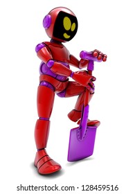 Robot Digger Red Stock Illustration 128459516 | Shutterstock
