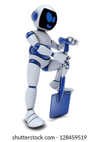 Robot Digger White Stock Illustration 128459519 | Shutterstock