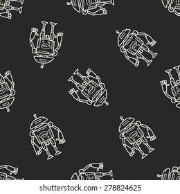 Robot Doodle Seamless Pattern Background Stock Illustration 278824625 ...