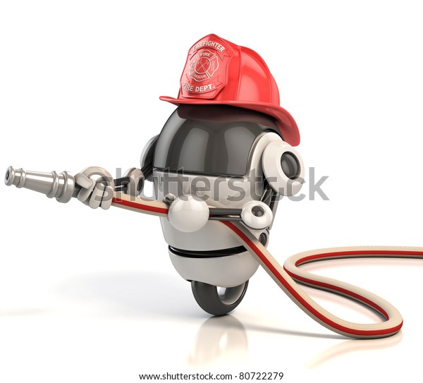 Robot Firefighter Stock Illustration 80722279 | Shutterstock