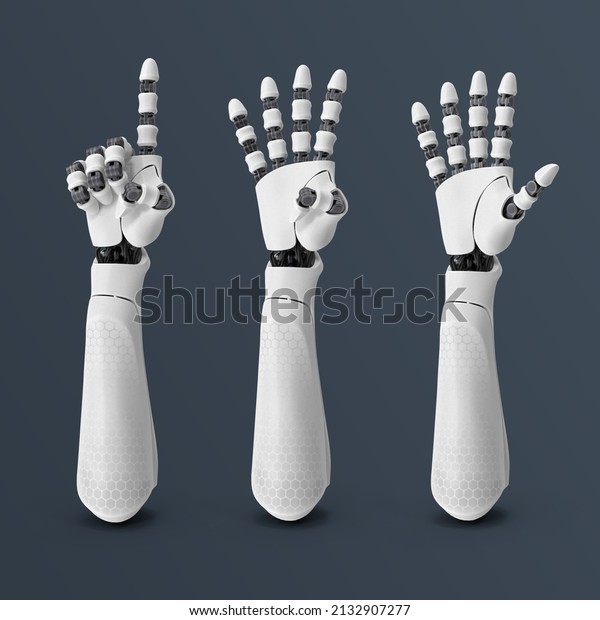 Robot Hand Poses 3d Rendering Stock Illustration 2132907277 | Shutterstock