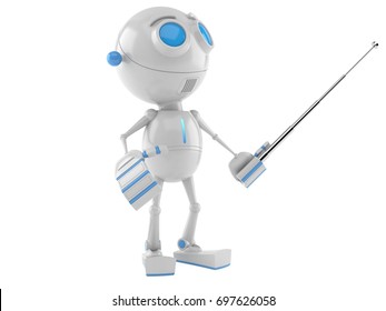 Robot Pointer Stick Isolated On White Stock Illustration 697626058