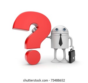 Robot Ques Symbol Isolated Done 3d Stock Illustration 49176658 ...