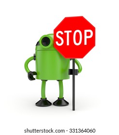 Robot Stop Sign Stock Illustration 318580586 | Shutterstock