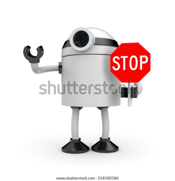 Robot Stop Sign Stock Illustration 318580586 | Shutterstock
