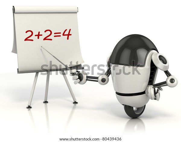 Robot Teaching Math 3d Illustration Stock Illustration 80439436