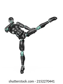 Robot Test Doing Side Kick 3d Stock Illustration 2152270441 | Shutterstock