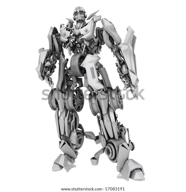 Robot Transformer Isolated On White Background Stock Illustration 57083191
