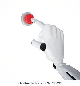 Robotic Hand Pushing Button Including Clipping Stock Illustration ...