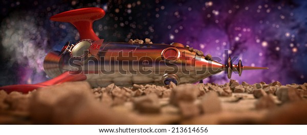 Rocket Crash Comic Rocketship Debris All Stock Illustration 213614656 ...