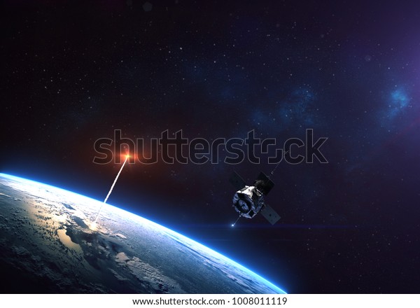Rocket Launch Earth Planet Through Clouds Stock Illustration 1008011119
