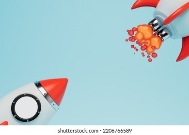 Rocket Launch Flying Rocket Engine Fire Stock Illustration 2206766589 ...