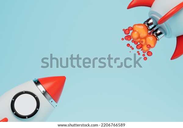 Rocket Launch Flying Rocket Engine Fire Stock Illustration 2206766589 ...