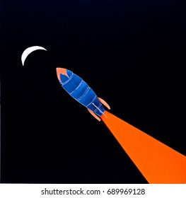 Rocket Ship Abstract Art: ilustración de stock 689969071 | Shutterstock