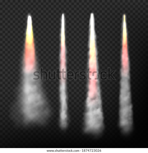 Rocket Smoke Realistic Effect Speed Flying Stock Illustration ...