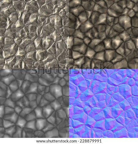 Rocks Seamless Generated Texture With Diffuse Stock Illustration ...