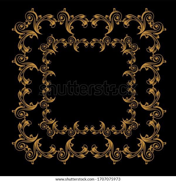 Rococo Texture Pattern Vector Floral Ornament Stock Illustration ...