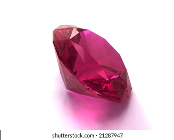 Realistic Ruby On White Background Reflection Stock Vector (Royalty ...