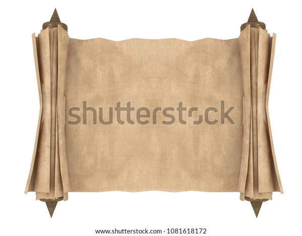 Rolled Old Paper Scroll Isolated On Stock Illustration 1081618172 ...