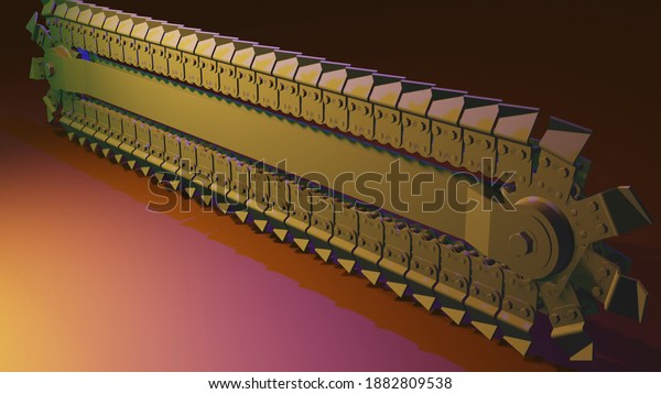 Roller Chain Bobcat Machine Conveyor Roller Stock Illustration ...