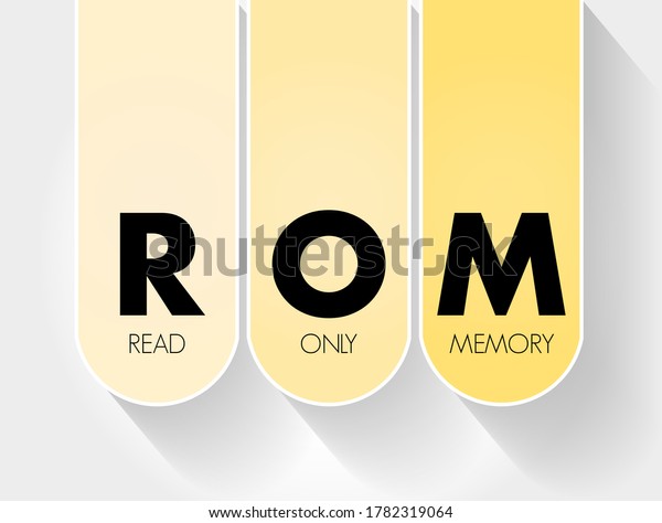 Rom Read Only Memory Acronym Technology Stock Illustration 1782319064