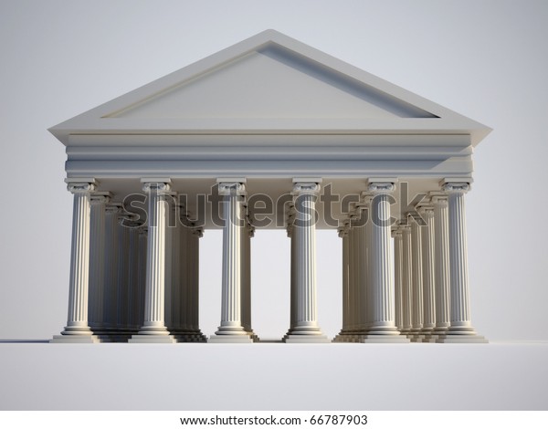 Roman Building Ionic Style Columns 3d Stock Illustration 66787903 ...