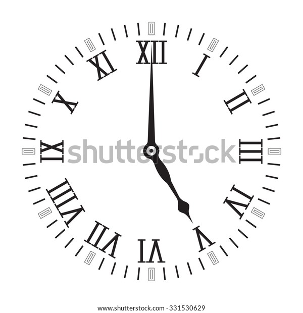 Roman Numeral Clock Raster Version Illustration Stock Illustration ...