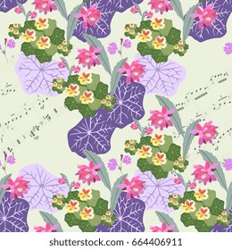 Seamless Flower Pattern On Handwriting Text Stock Vector (Royalty Free ...
