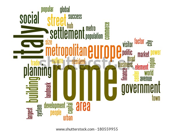 Rome Word Cloud Stock Illustration 180559955