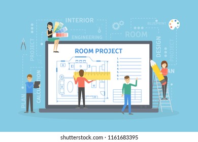 Room Project Plan On Computer Screen 스톡 일러스트 1161683395 | Shutterstock
