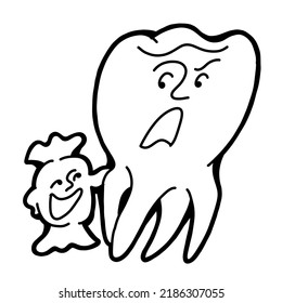 Root Tooth Cartoon Character Problem Solution Stock Illustration ...