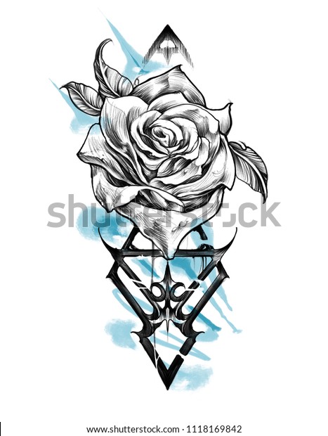 Rose Celtic Pattern Background Sketch Style Stock Illustration ...