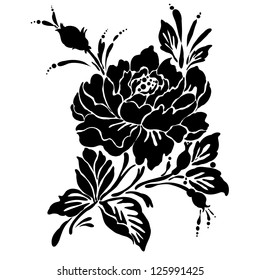 Rose Motif Pattern Stock Illustration 125991425