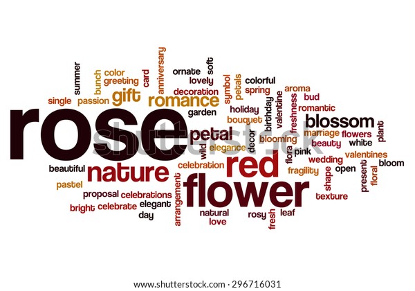 Rose Word Cloud Stock Illustration 296716031
