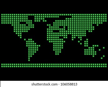 Rough Representation World Map Composed Green Stock Illustration ...