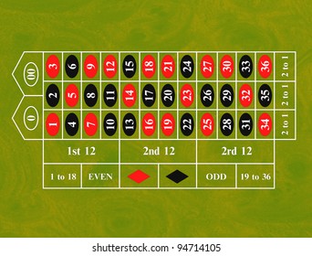 Casino Roulette Table Illustration Green Gambling Stock Vector (Royalty ...