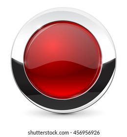 Round Button Chrome Frame Red Icon Stock Illustration 456956926 ...