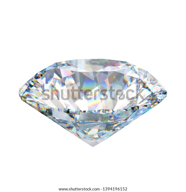 Round Cut Diamond Side View Isolated Stock Illustration 1394196152 ...
