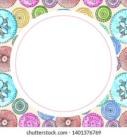 Round Doodle Frame Create Labels Headings Stock Illustration 1405003808 ...
