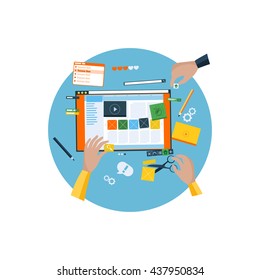 Round Icon Design Website Human Hands Stock Illustration 437950834 ...