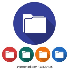 Round Icon Folder Flat Style Illustration Stock Illustration 618054185 ...