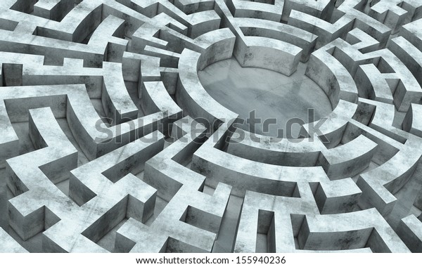 Round Labyrinth Stock Illustration 155940236