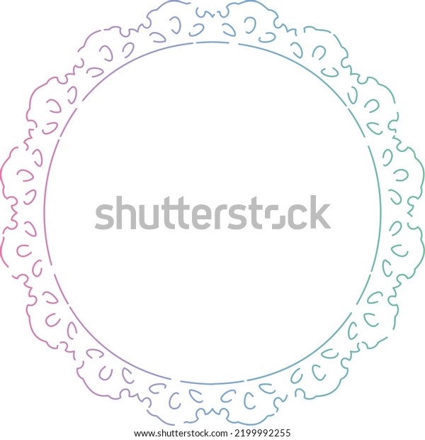 Round Line Drawing Frame Gradient Color Stock Illustration 2199992255 ...