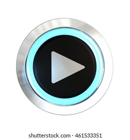 Round Play Button Isolated On White Stock Illustration 461533351 ...
